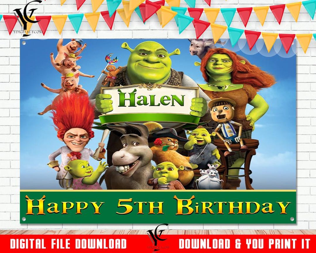 Shrek Birthday Backdrop, Shrek Birthday Party, Shrek Party Decor, Shrek ...