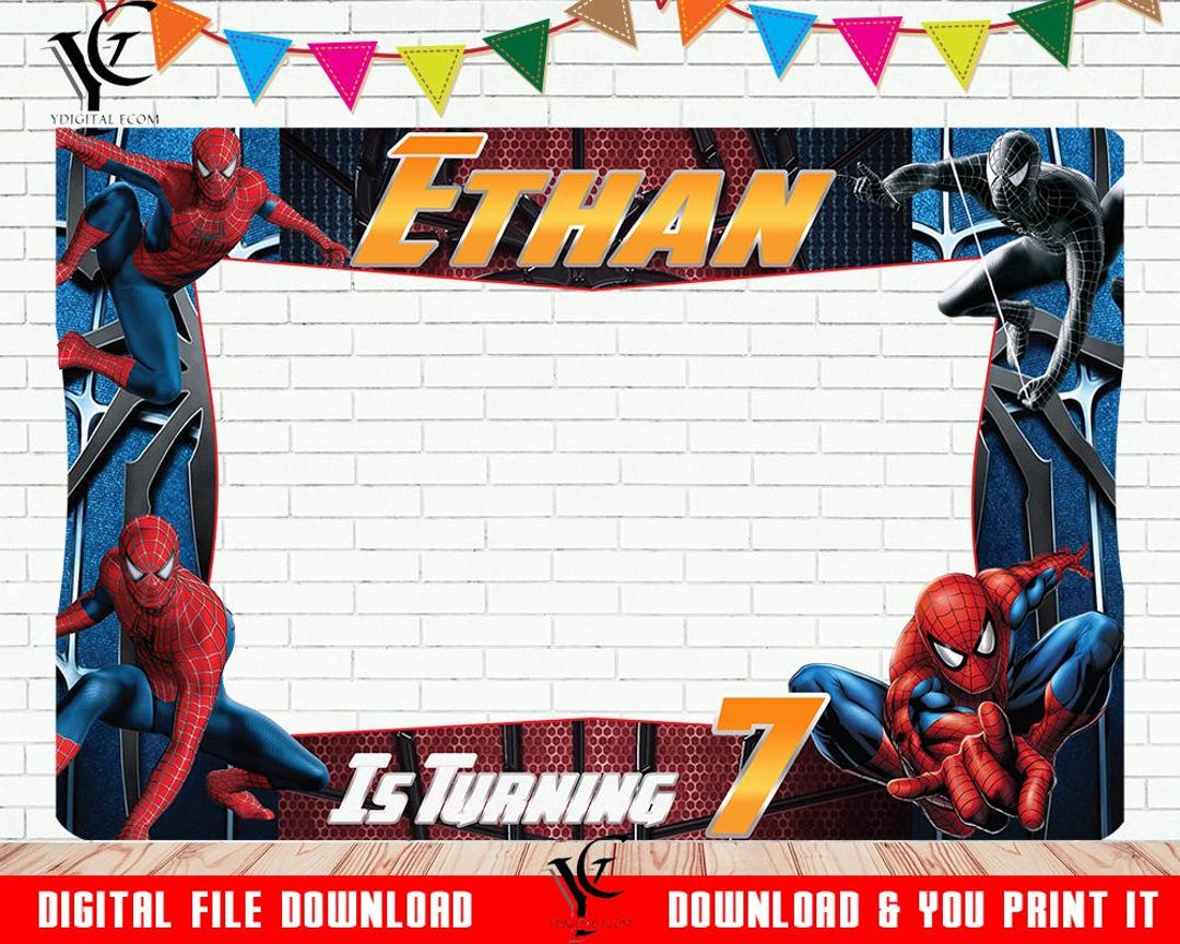 Spiderman Photo Booth Frame, Spiderman Photo Booth, Spiderman Party ...