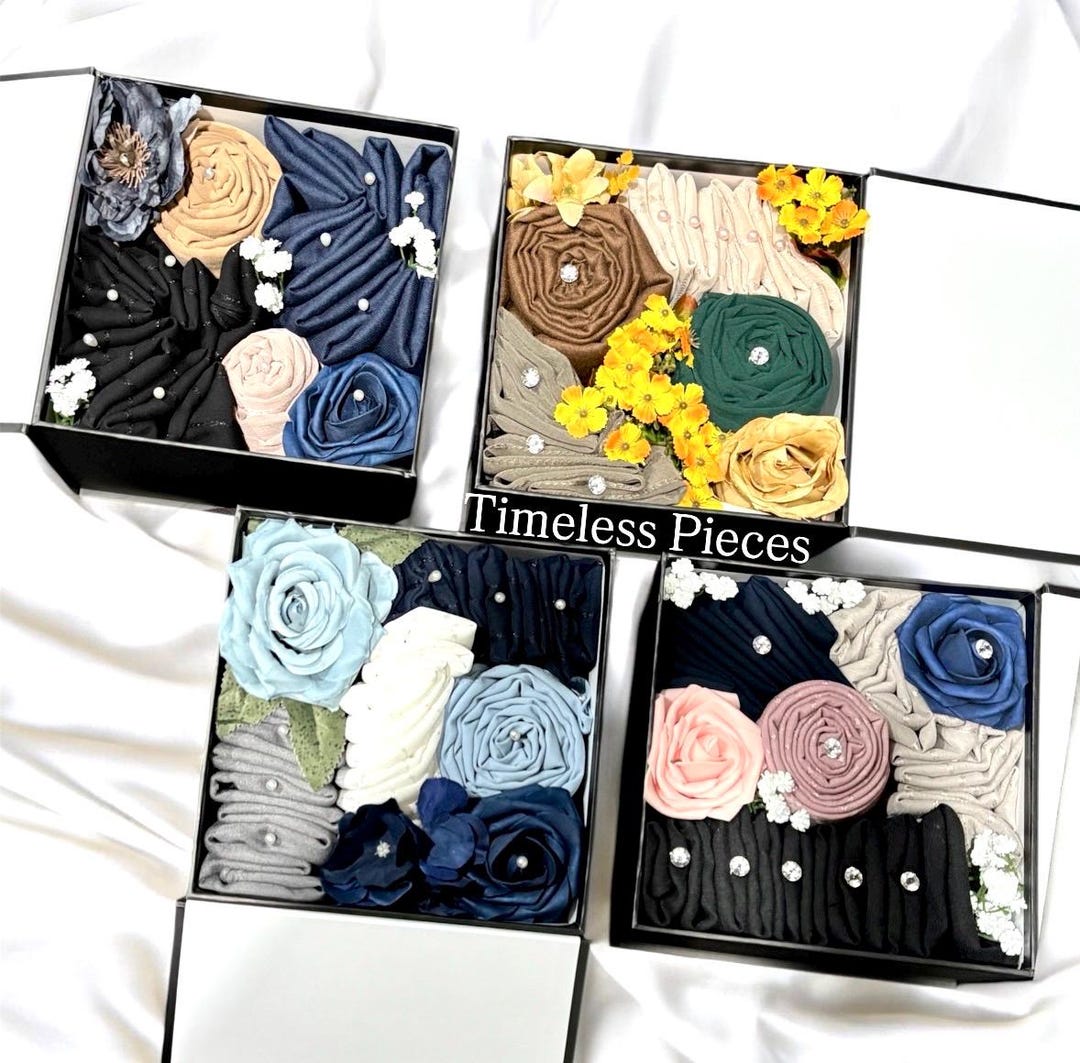 Hijab Bouquets Gift Box (4 Pcs. Hijabs) - Etsy