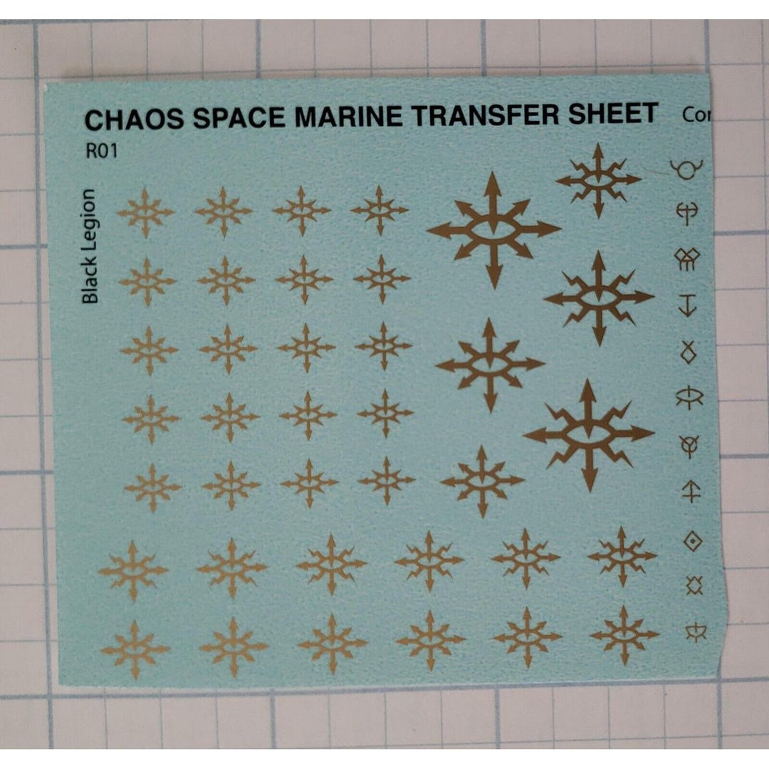 Warhammer 40k Chaos Space Marine Bits Transfer Sheet 2018 Black Legion ...