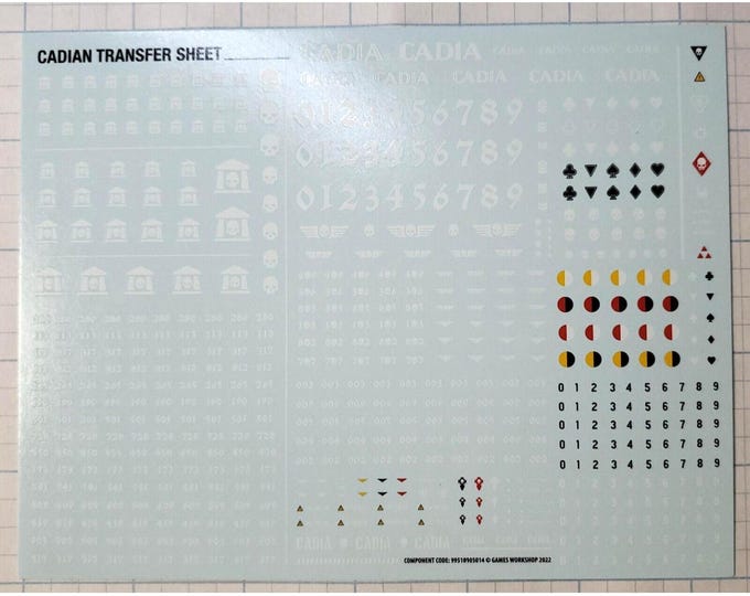 Warhammer 40k Astra Militarum Bits Cadian Unit & Icon Transfer Sheet ...