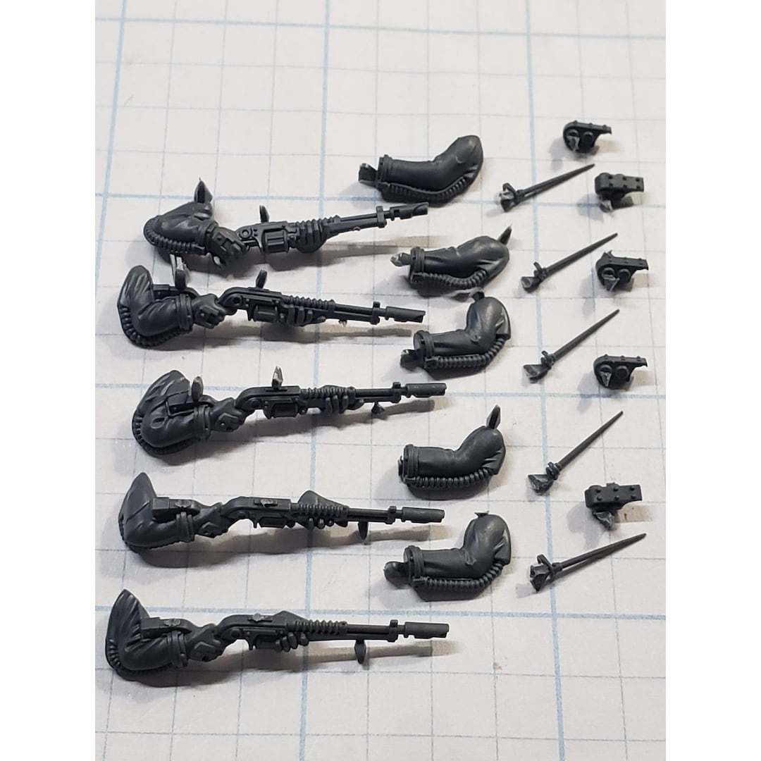 Warhammer 30k Solar Auxilia Bits Command Section Lasguns X5 W Ammo ...