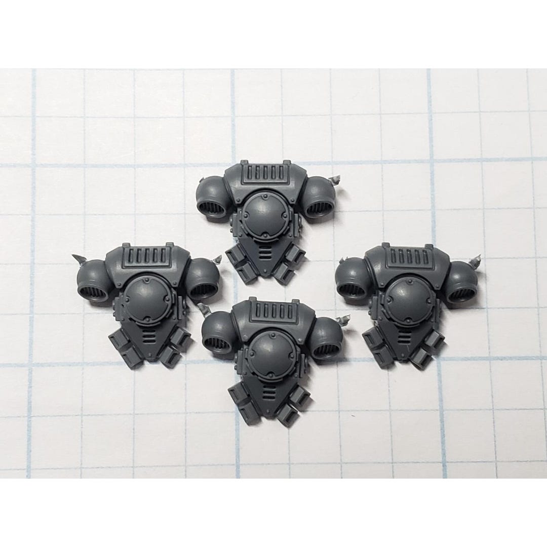 Warhammer 40k Space Wolves Bits Blood Claws Engraved Backpacks X4 Set ...