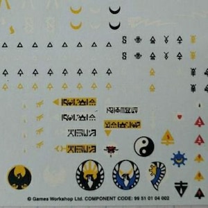 40K Aeldari Bits Eldar Icons Runes Aspect Sigils Transfer Sheet OOP - Etsy