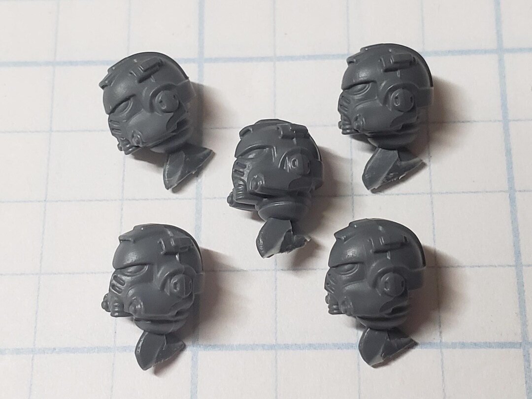 40k Space Marine Bits Heavy Intercessor Gravis Armor Helmet Head #22 X5 ...