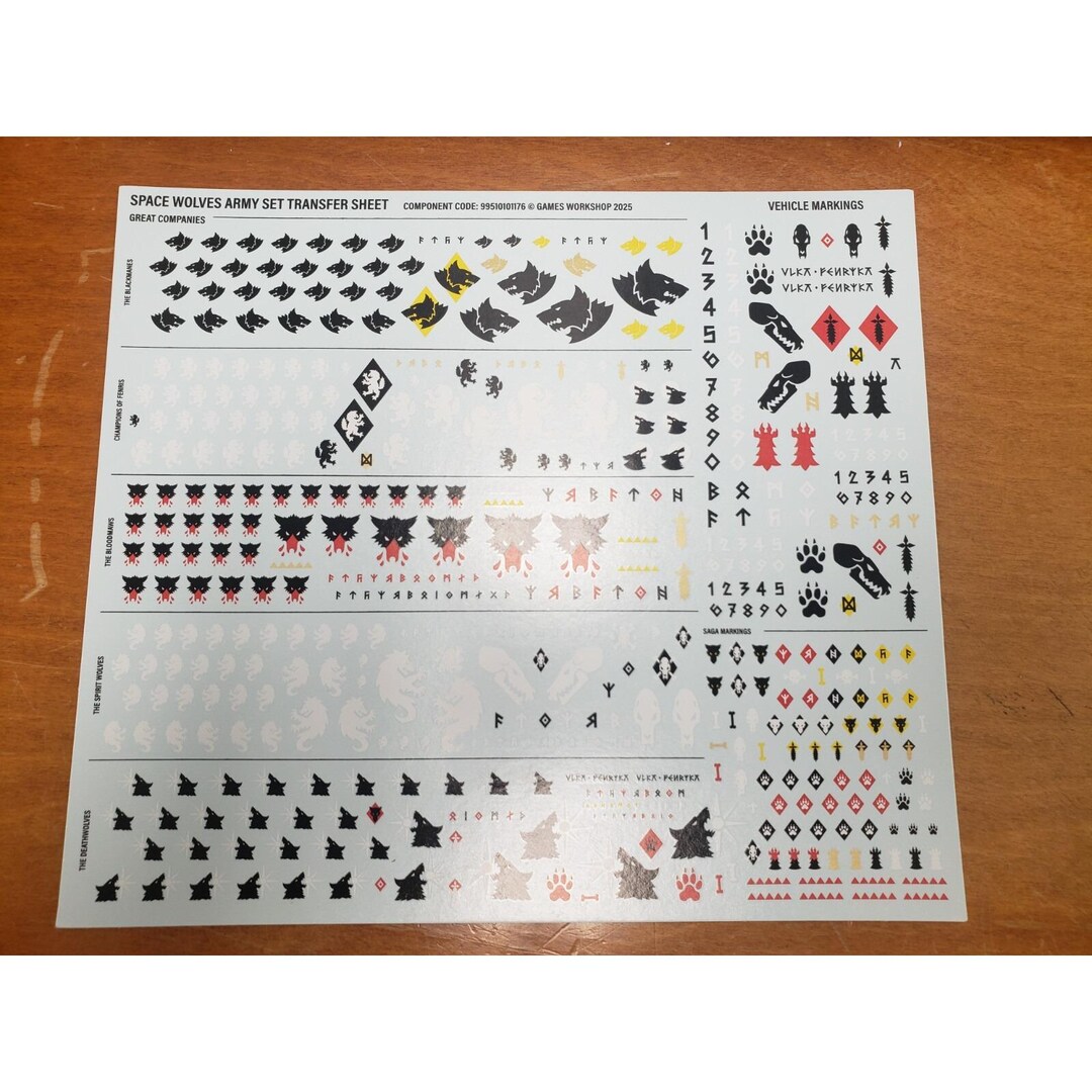Warhammer 40k Space Wolves Bits Army Set Transfer Sheet 2025 - Etsy