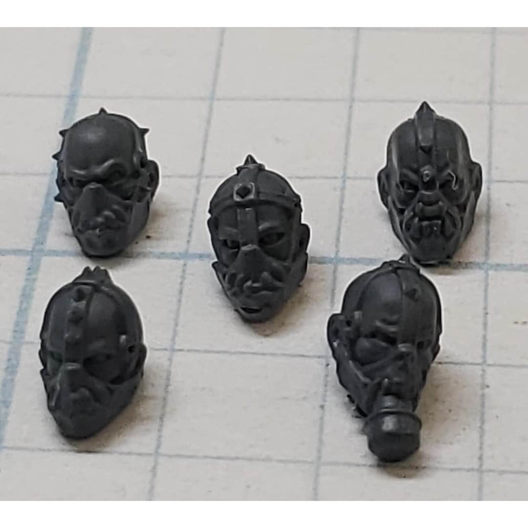 Warhammer 40k World Eaters Bits Jakhals Cultist Bare & Mask Heads X5 ...