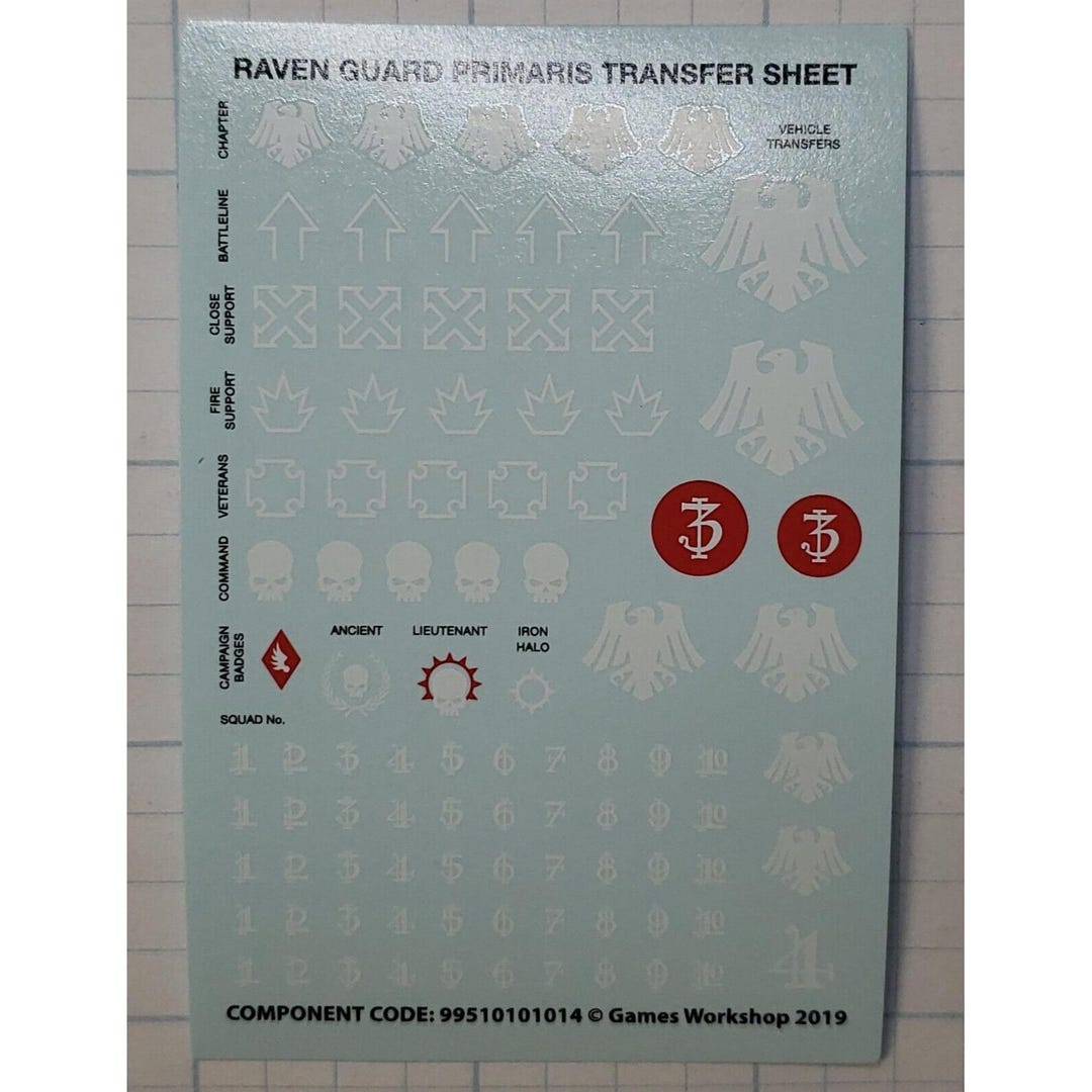 Warhammer 40k Raven Guard Bits Upgrade Sprue Infantry & Vehicle ...