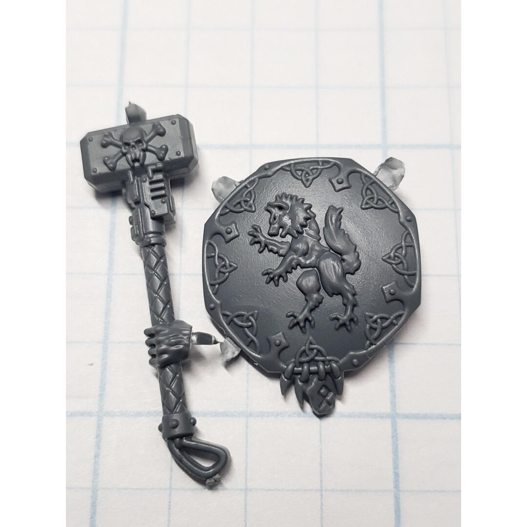 Warhammer 40k Space Wolves Bits Wulfen Storm Shield Thunder Hammer #142 ...