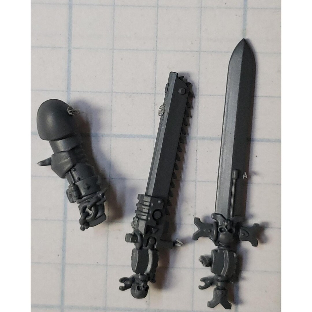 Warhammer 40k Black Templar Bits Sword Brethren Chainsword Power Sword ...