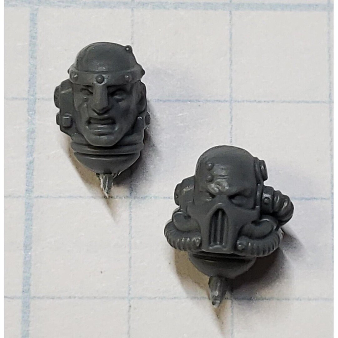 Warhammer 40k Black Templar Bits Marshal Bare Heads Rebreather & Crown ...