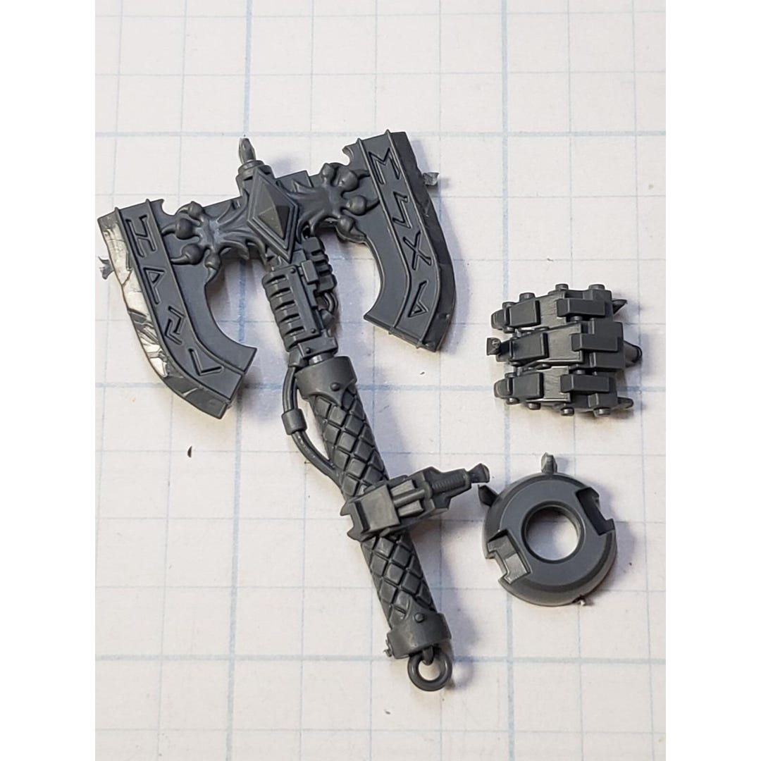 Warhammer 40k Space Wolves Bits Dreadnought Runed Fenrisian Great Axe ...