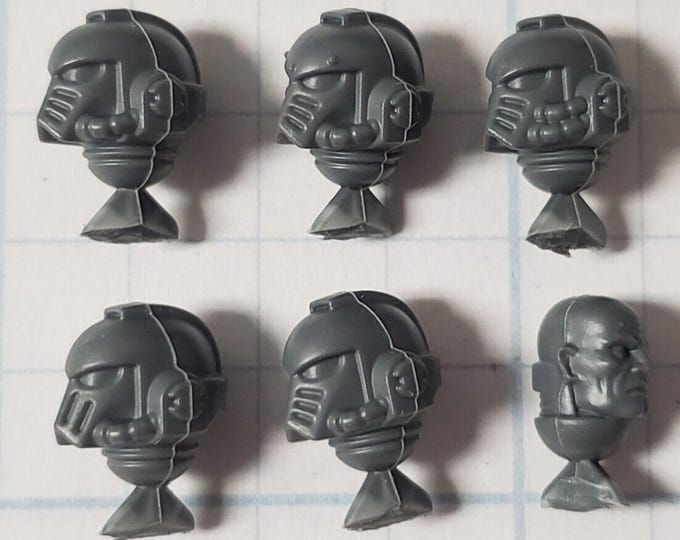 30k Space Marine Bits Mark IV 4 Tactical Squad Bare & Helmet Heads X6 A ...