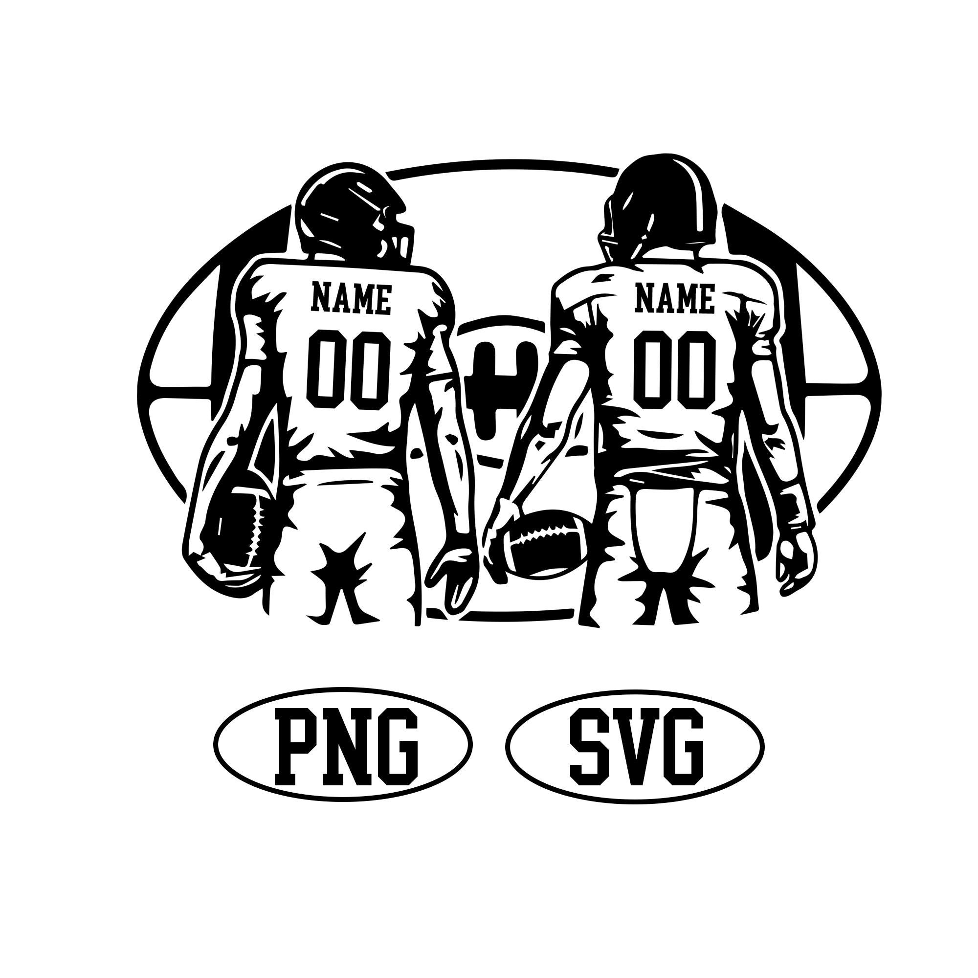 Personalized 2 Football Player Svg, Personalized Name, Football Name ...