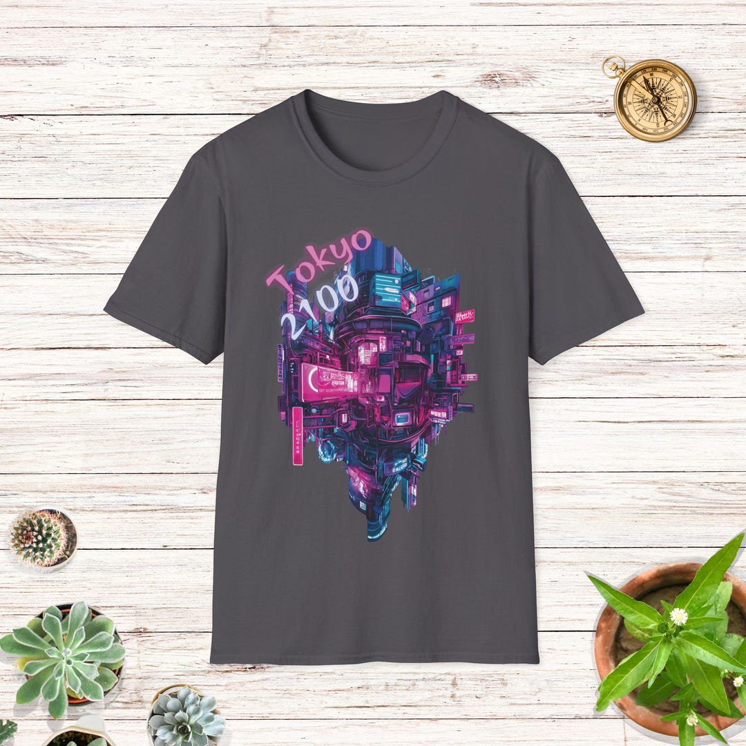 Tokyo 2100 Cyberpunk T-shirt | Futuristic Neon Tokyo Tee | Unisex Sci ...