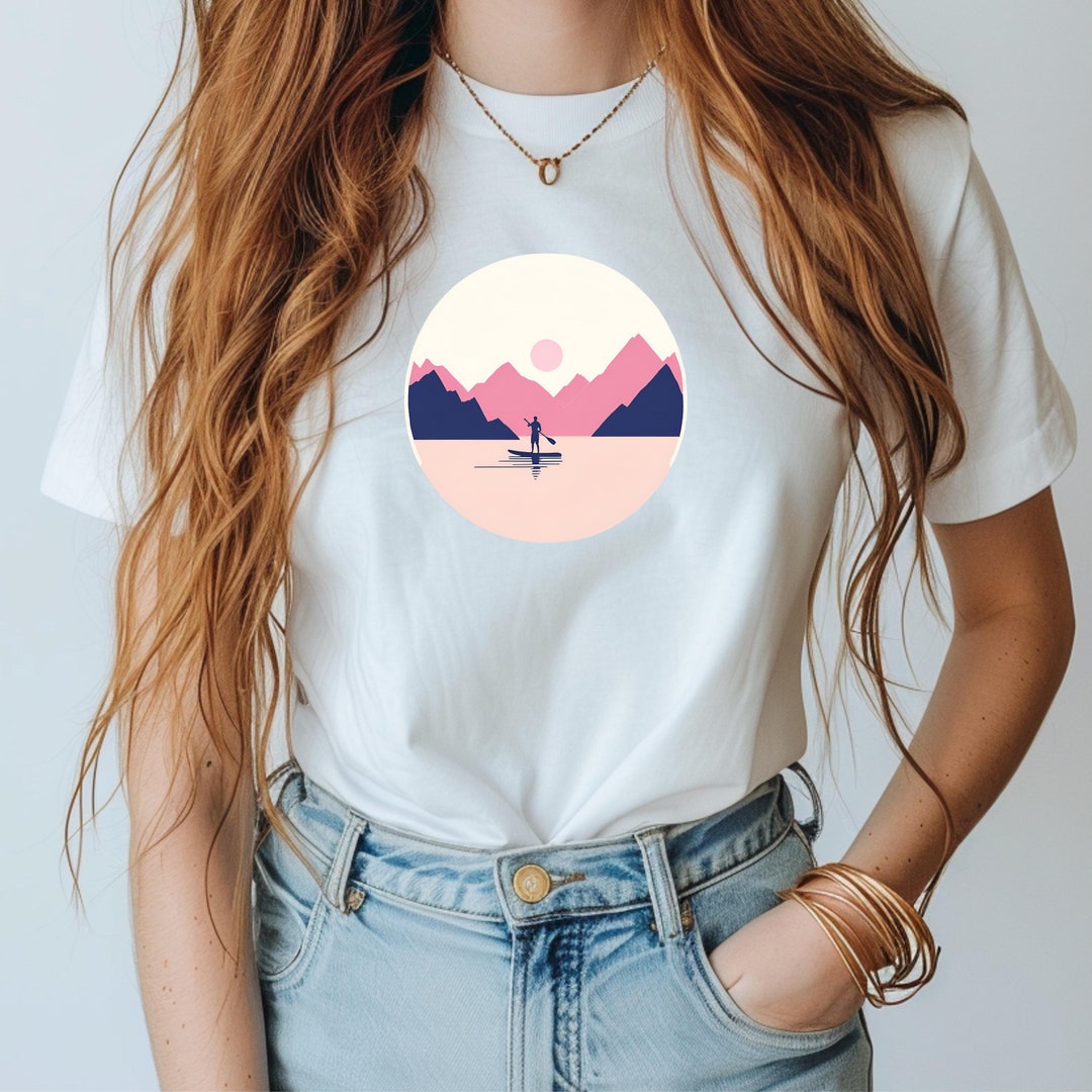 Artistic Paddle Boarding Graphic T-shirt, Perfect Present for Ocean ...