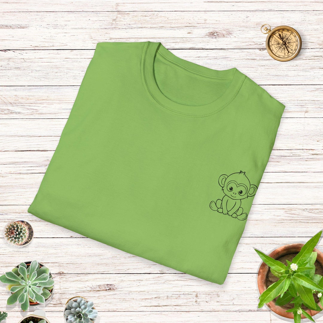 Cute Baby Monkey T-shirt | Jungle Lovers Gift | Wildlife Tee for Nature ...