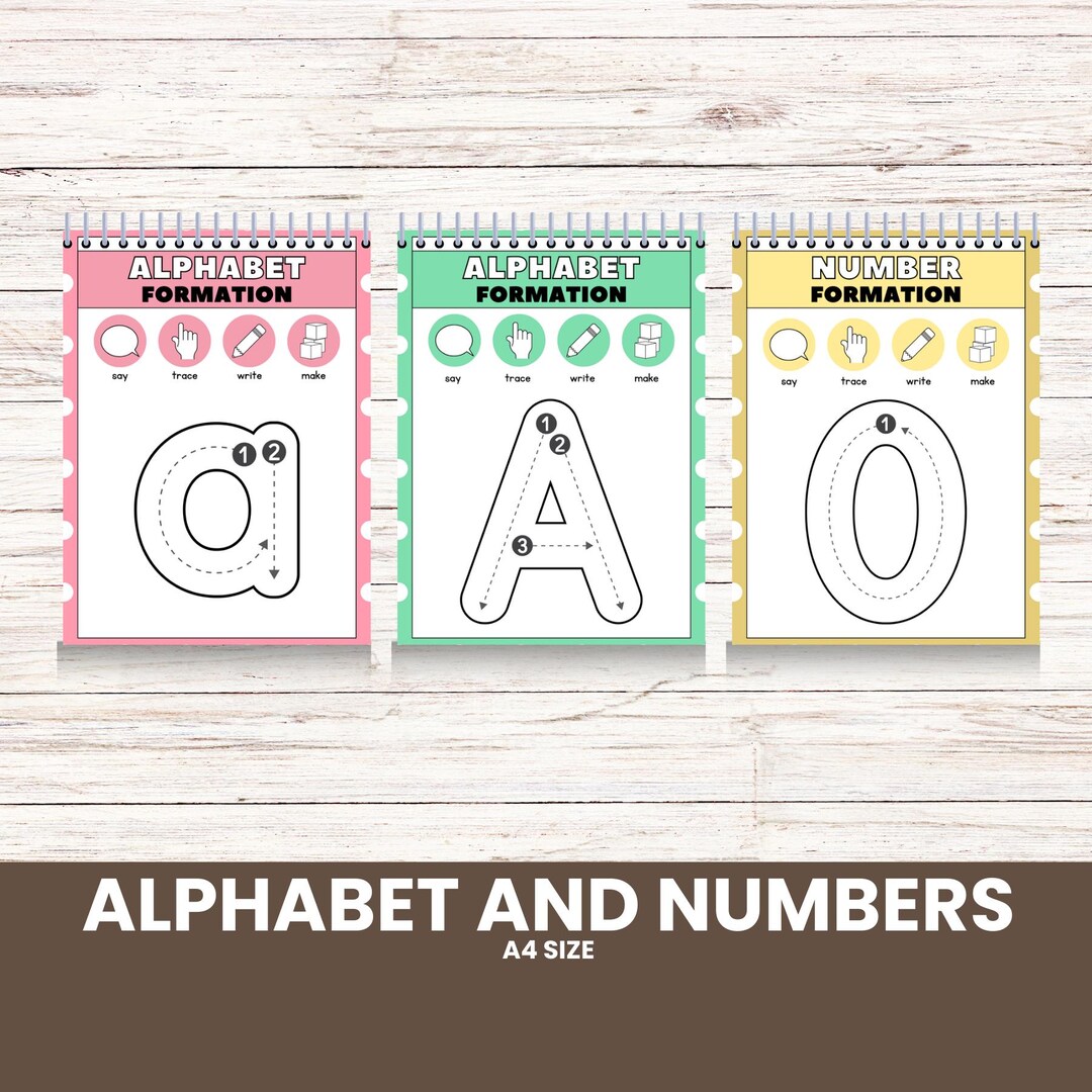 Preschool Alphabet Number Flashcards | Tracing Letters A-Z & 0-9 ...