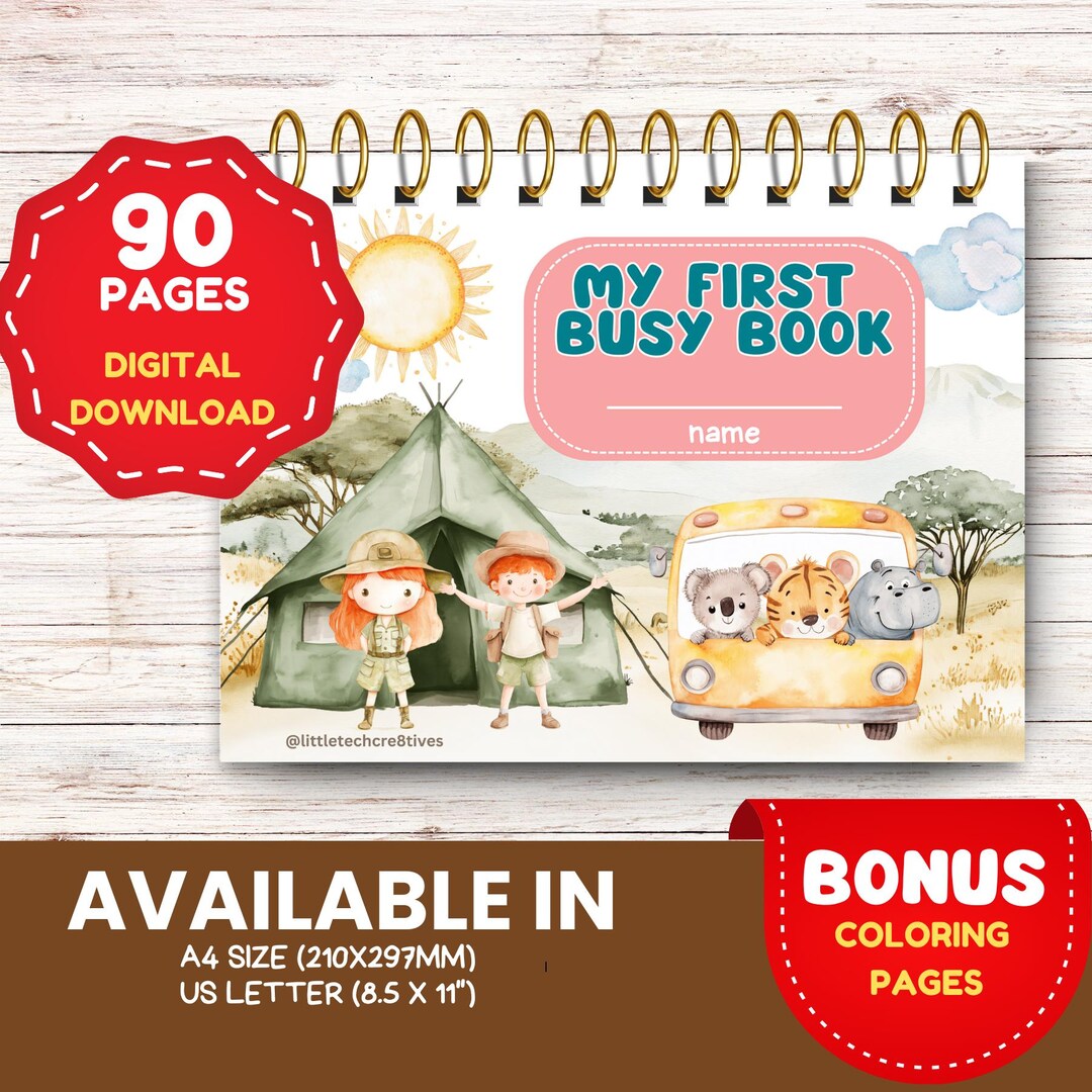 Toddler's First Busy Book Printable Activity Personalized Digital ...