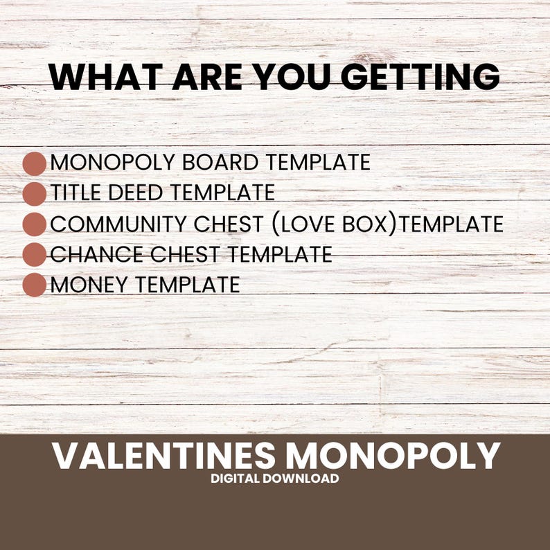 Custom Monopoly Canva Editable Template Game Party Games Valentines ...