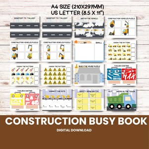 Toddler Construction Busy Book: Personalized Educational Learning ...