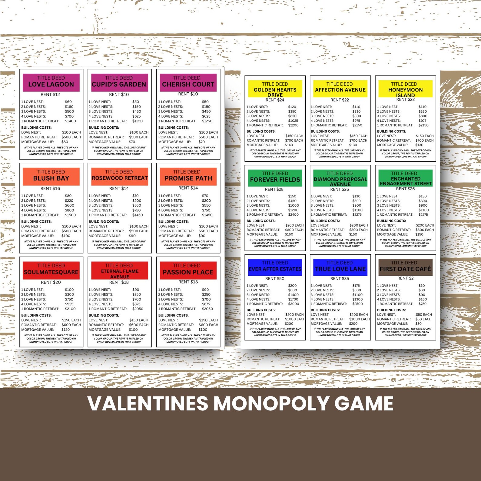 Custom Monopoly Canva Editable Template Game Party Games Valentines ...