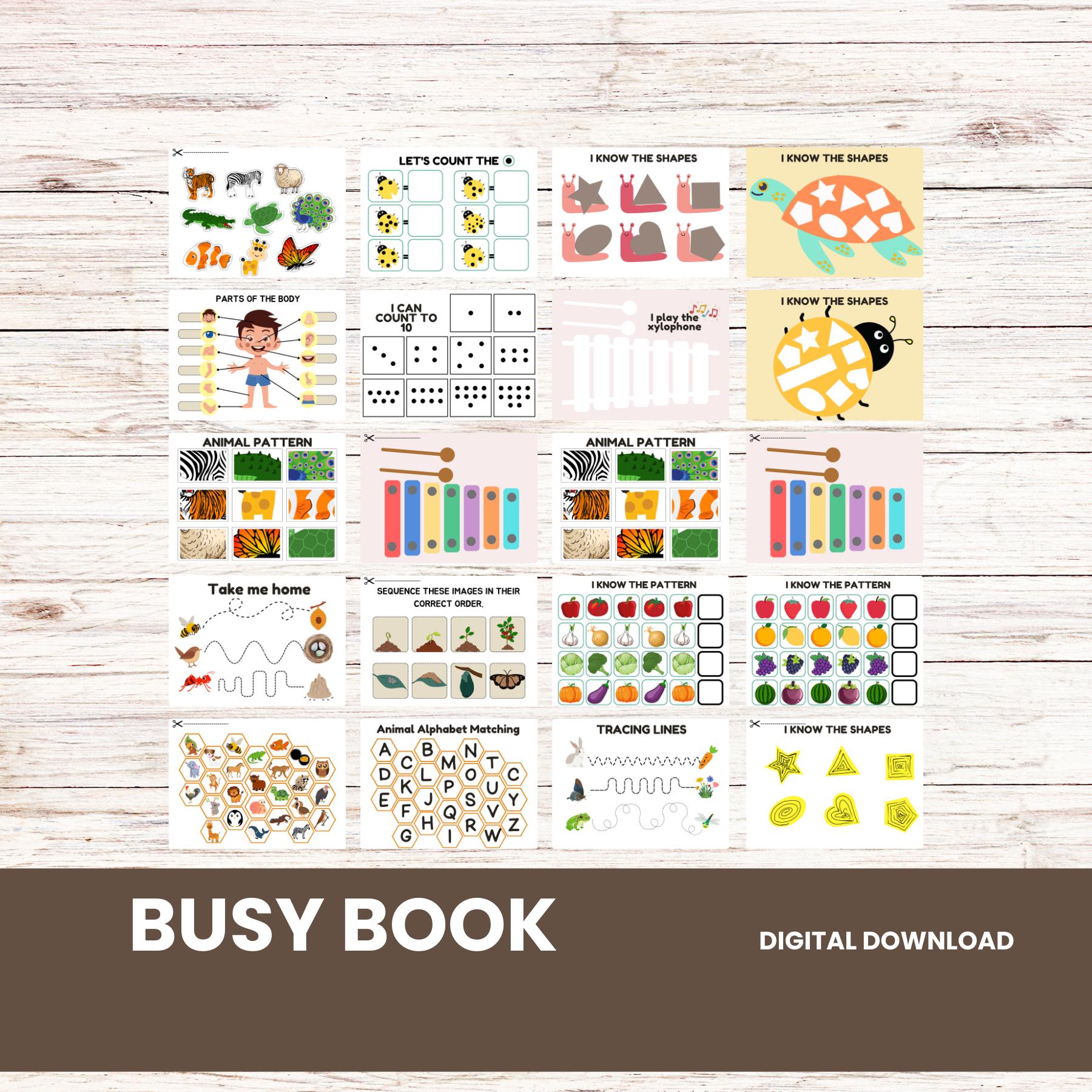 Toddler's First Busy Book Printable Activity Personalized Digital ...