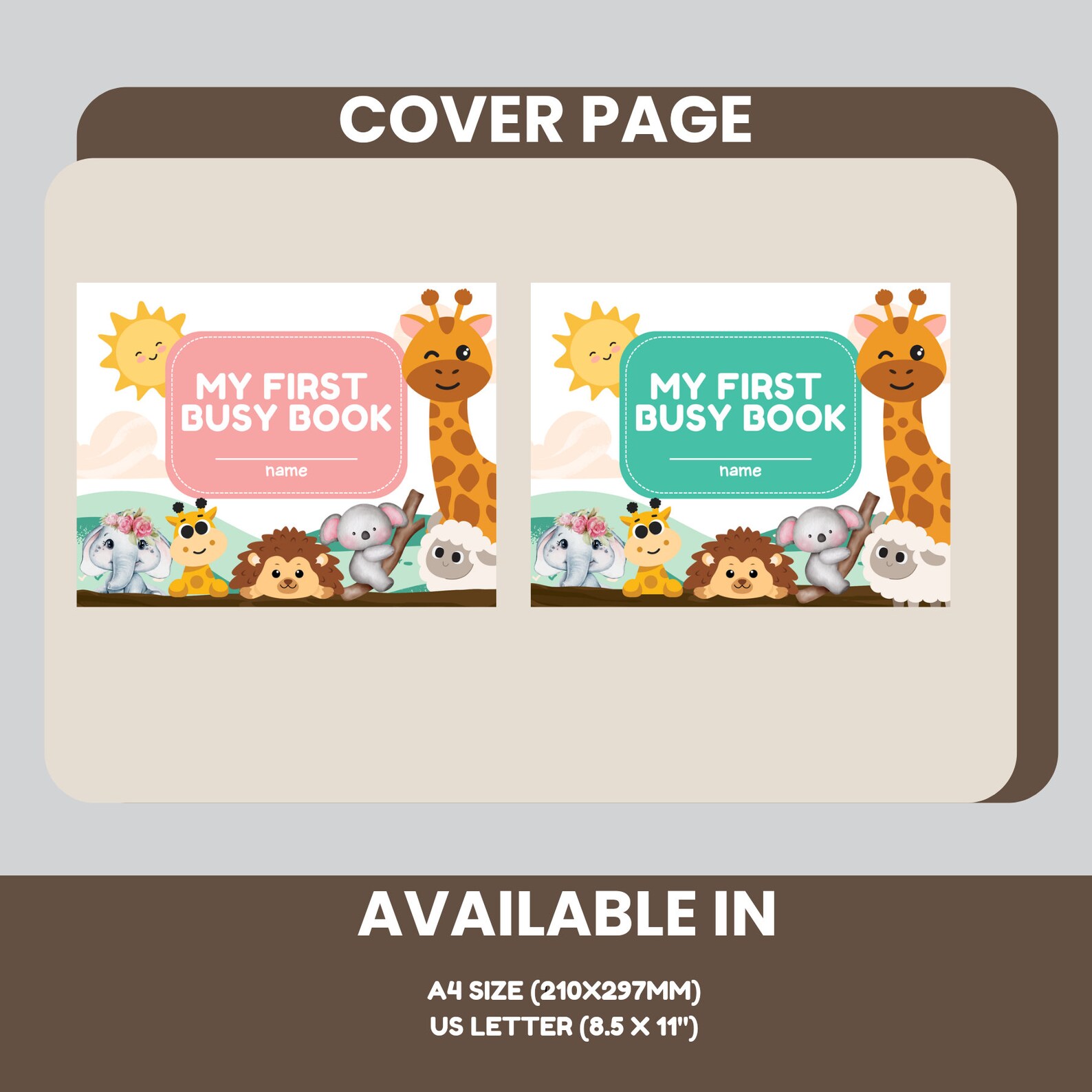 Toddler Busy Book Printable Activity Personalized Educational Learning ...