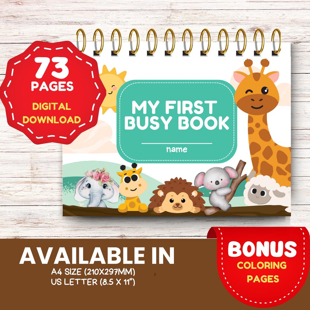 Toddler Busy Book: Personalized Educational Learning Binder Montessori ...