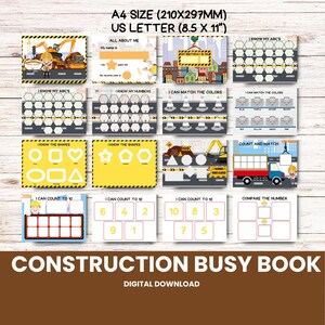 Toddler Construction Busy Book: Personalized Educational Learning ...