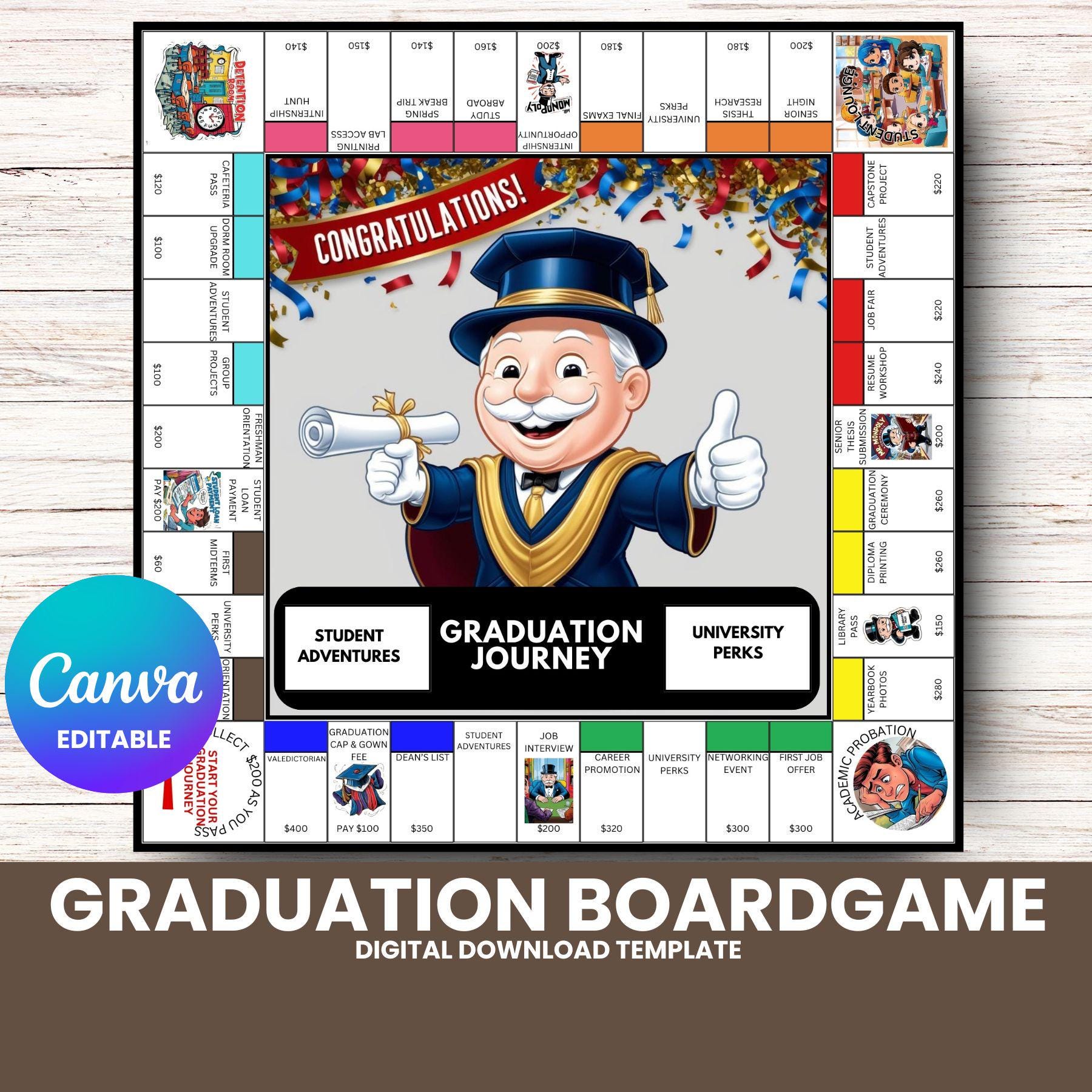 Graduation Board Game Printable, Class of 2026 Party Game, Senior Year ...