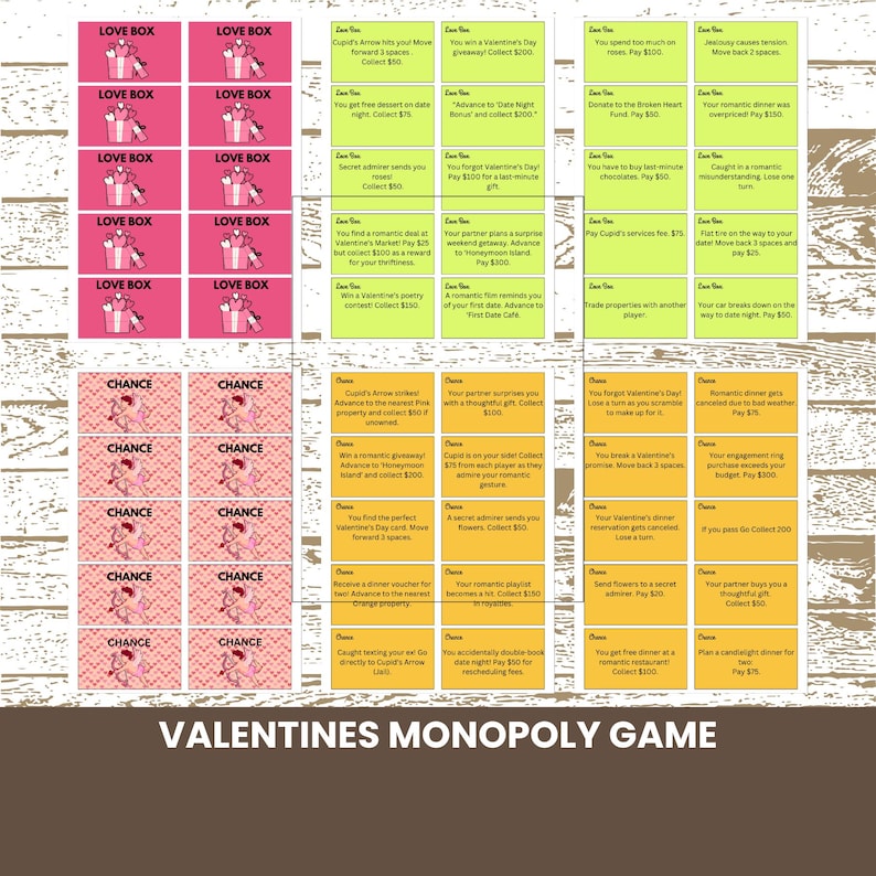Custom Monopoly Canva Editable Template Game Party Games Valentines ...