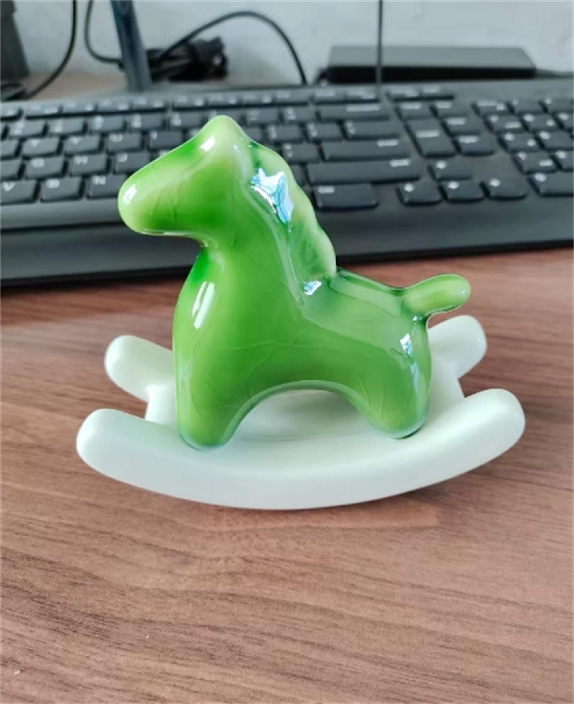Green Ceramic Rocking Horse Desktop Decoration Ornament - Etsy