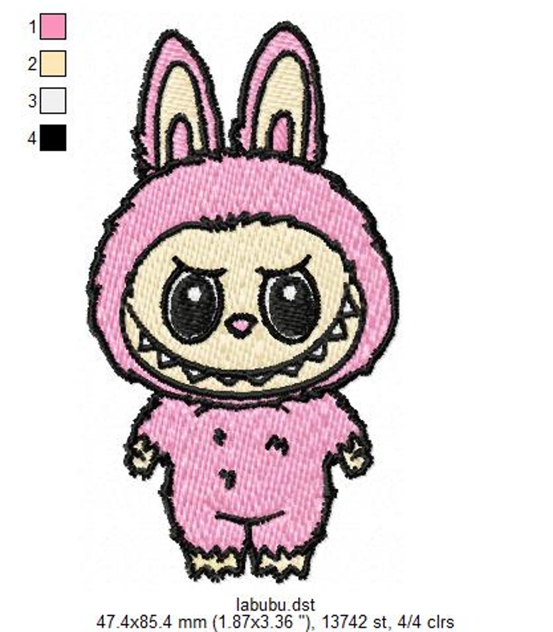 Labubu Monster Embroidery Design - Etsy