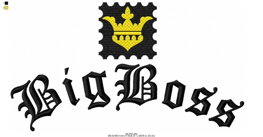 Big Boss Embroidery Design - Etsy