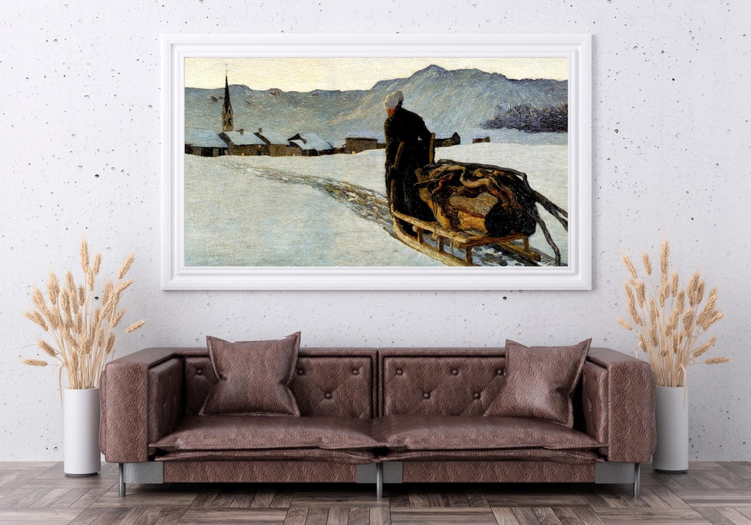 Giovanni Segantini - Return From the Wood. Classic Wall Art, Winter ...