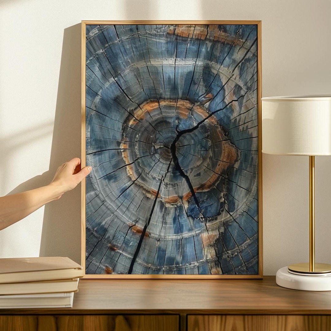 Modern Abstract Art Tree Rings Wall Art, Nature Landscape Poster ...