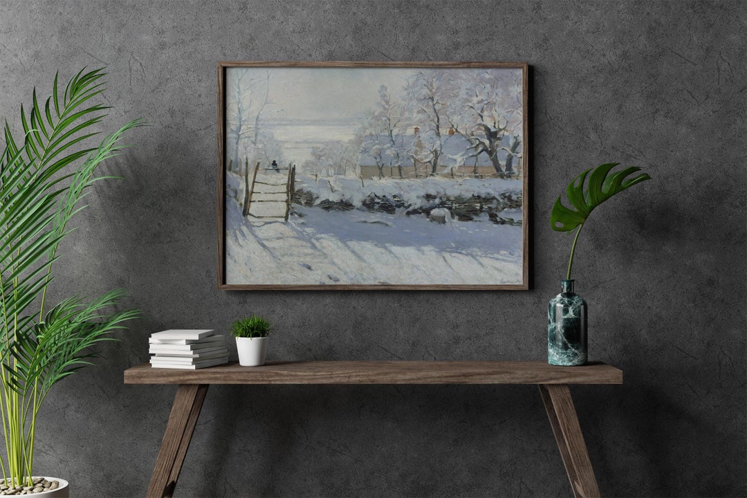 Claude Monet - the Magpie. Winter Landscape Art, Canvas Painting, Print ...