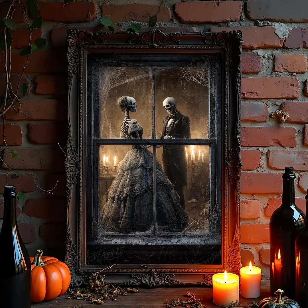 Gothic Victorian Skeleton Dance Poster, Dark Romance Wall Art Print ...