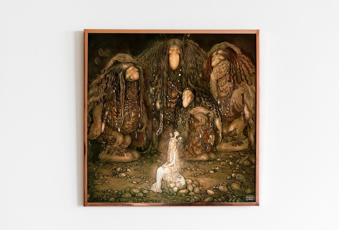 John Bauer - Princess Tuvstarr and Trolls. Woodland Fantasy Poster ...
