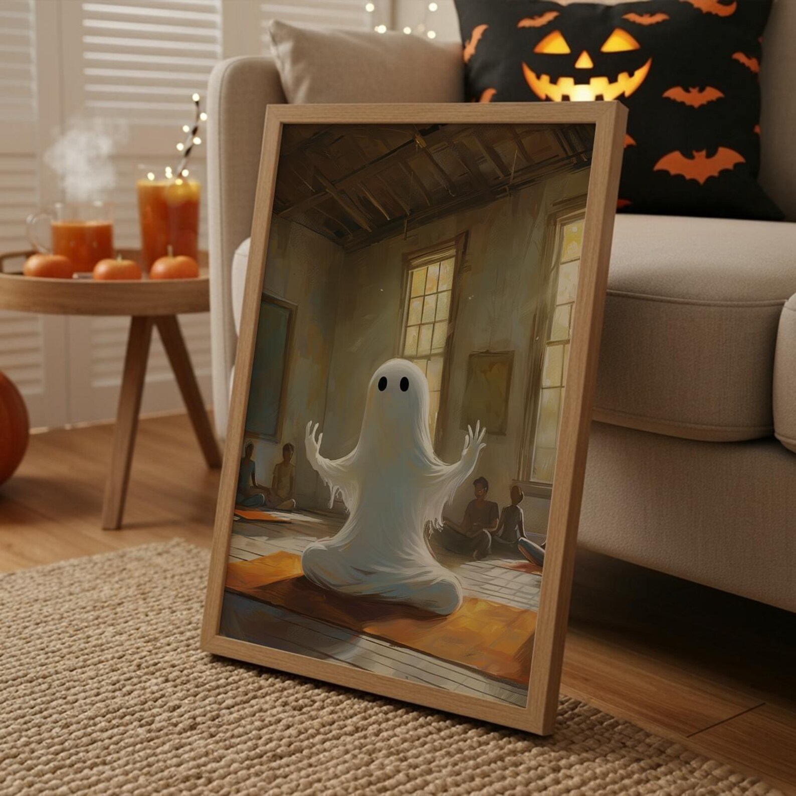 Ghost Yoga Art Print – Funny Spooky Poster of a Ghost Doing Yoga ...