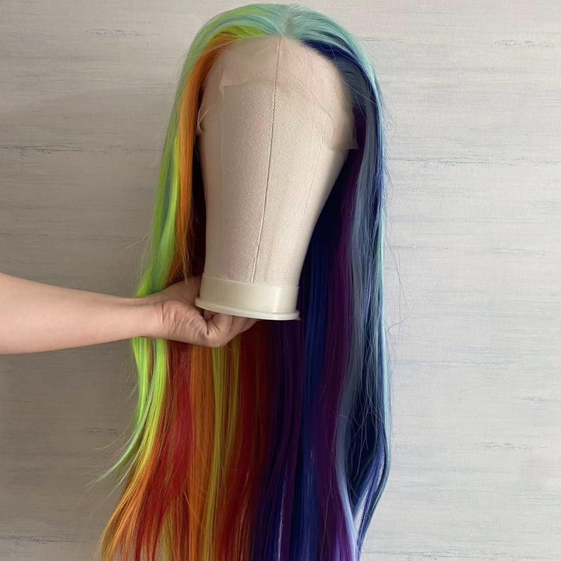 Rainbow Wig - Etsy