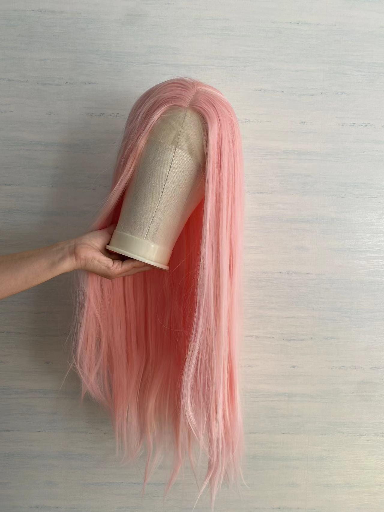 Flower Pink Color Lace Front Synthetic Wig Good Quality Cosplay Wig ...