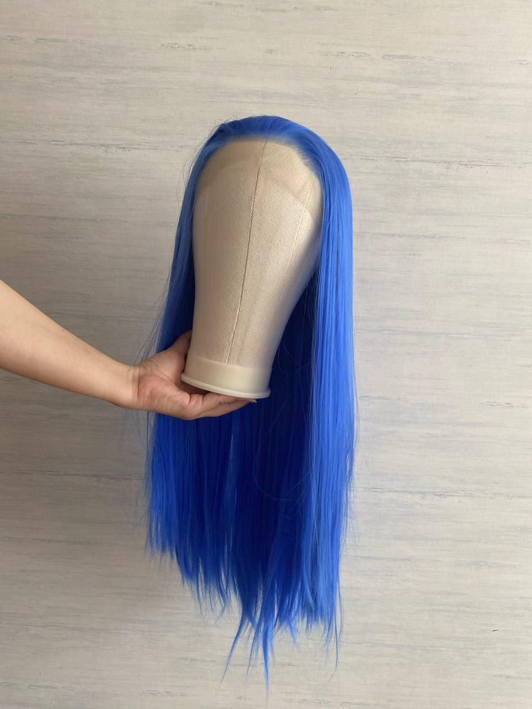 Light Blue Color Lace Front Synthetic Wig Good Quality Cosplay Wig ...