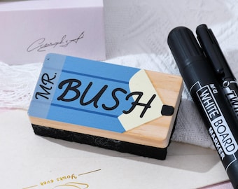 Personalized Name Dry Erase White Board Eraser & Marker Teacher Gift ...
