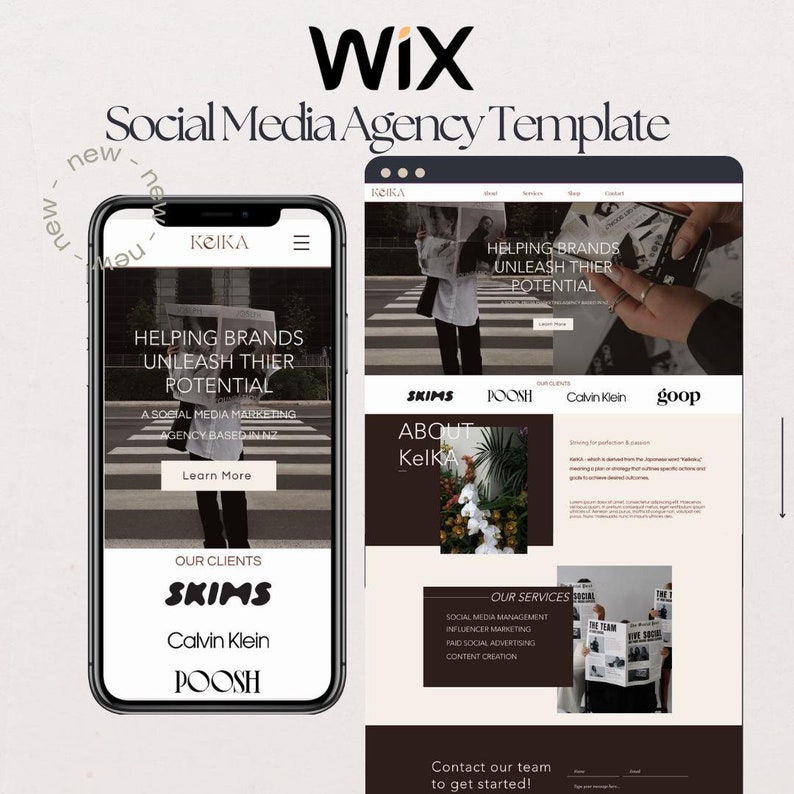 Wix Website Template for Social Media Manager Agency Small Businesses ...