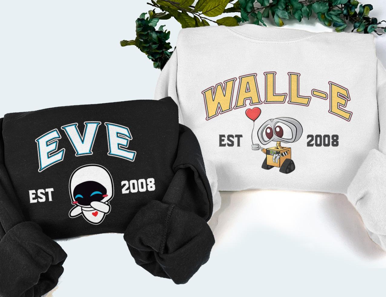 Eve and Wall-e Sweatshirts, Cartoon Eve and Wall-e Shirts, Trending ...