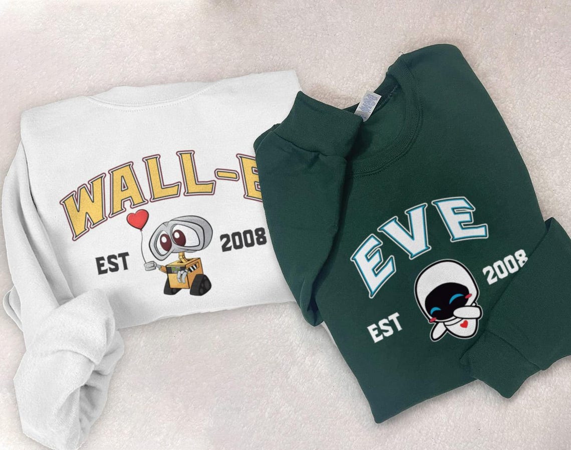 Eve and Wall-e Sweatshirts, Cartoon Eve and Wall-e Shirts, Trending ...