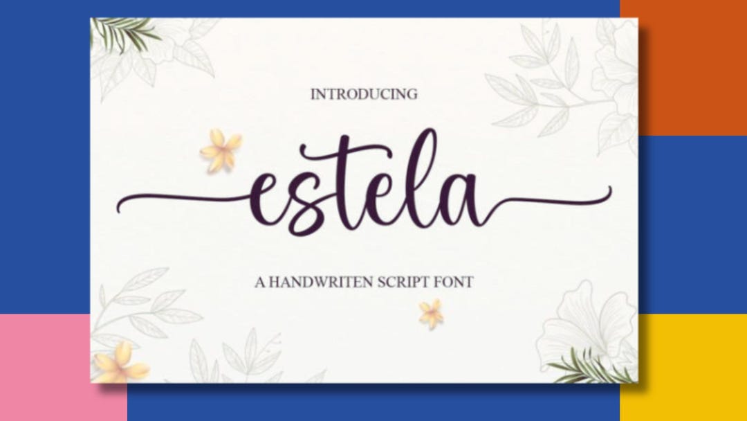 Estela Font, Font With Tails, Handwritten Font, Wedding Font, Bold ...
