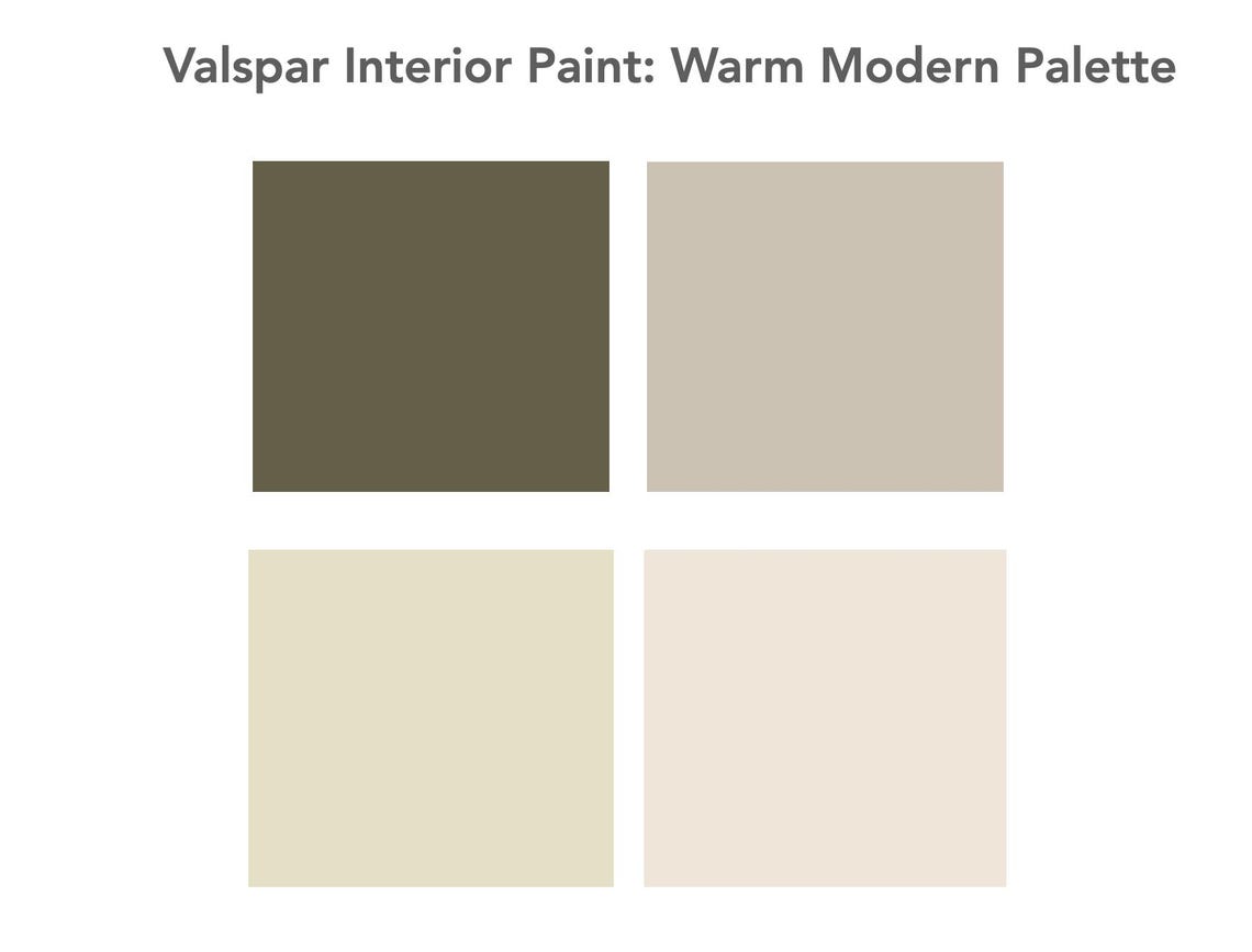 Interior Paint-valspar-warm Modern Color Palette - Etsy